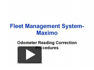 PPT – Fleet%20Management%20System-Maximo PowerPoint presentation | free ...