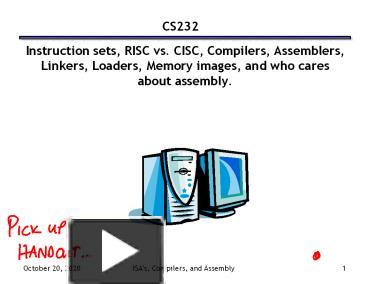 PPT – Instruction sets, RISC vs. CISC, Compilers, Assemblers, Linkers ...