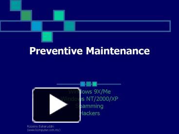PPT – Preventive Maintenance PowerPoint presentation | free to view ...