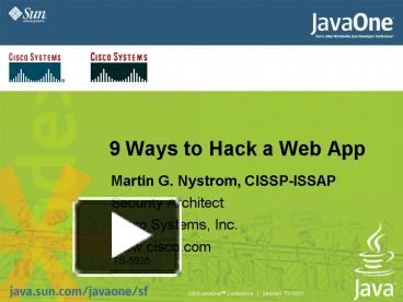 PPT – 9 Ways to Hack a Web App PowerPoint presentation | free to view ...