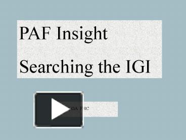 Open your PAF file presentation | free to view