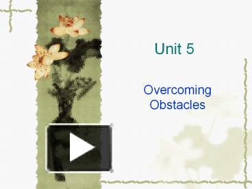 Overcoming Obstacles presentation | free to view
