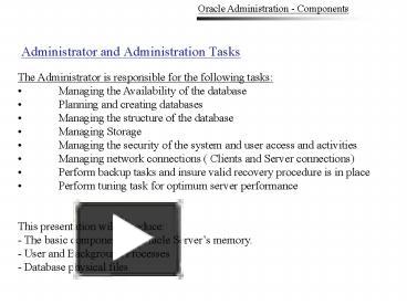 Administrator and Administration Tasks presentation | free to view