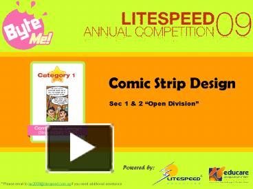Comic Strip Design presentation | free to view