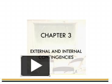 PPT – EXTERNAL AND INTERNAL CONTINGENCIES PowerPoint presentation ...