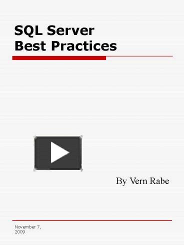 PPT – SQL Server Best Practices PowerPoint presentation | free to view ...