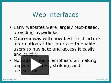 PPT – Web interfaces PowerPoint presentation | free to view - id ...