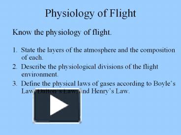 Physiology of Flight presentation | free to download