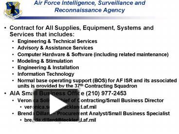 Air Force Intelligence, Surveillance and Reconnaissance Agency ...