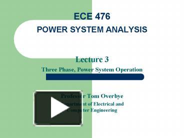 Three Phase, Power System Operation presentation | free to view