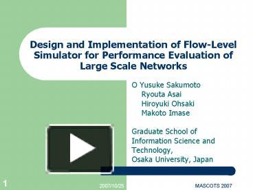 Design and Implementation of FlowLevel Simulator for Performance ...