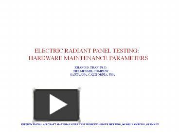 PPT – ELECTRIC RADIANT PANEL TESTING: PowerPoint presentation | free to ...