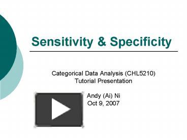 PPT – Sensitivity PowerPoint presentation | free to view - id: 1bbb2f-ZDc1Z