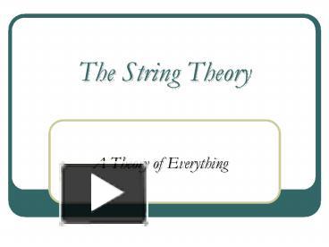 The String Theory presentation | free to view