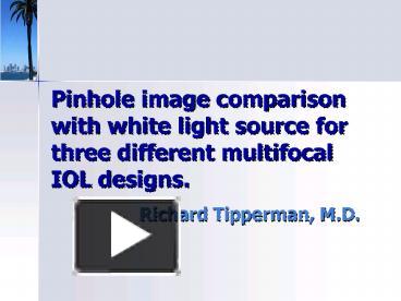 Pinhole image comparison with white light source for three different ...