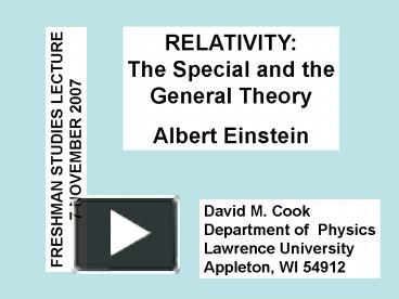 PPT – RELATIVITY: PowerPoint presentation | free to view - id: 1bbdf-YjFlY