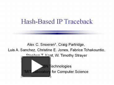 PPT – Hash-Based IP Traceback PowerPoint presentation | free to ...
