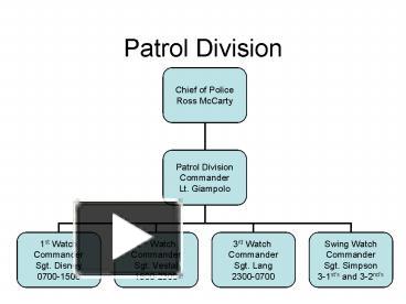 Patrol Division presentation | free to view