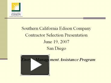 Southern California Edison Company presentation | free to view