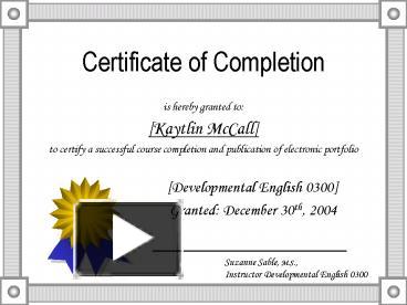 Certificate of Completion presentation | free to view