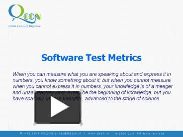 Software Test Metrics presentation | free to view