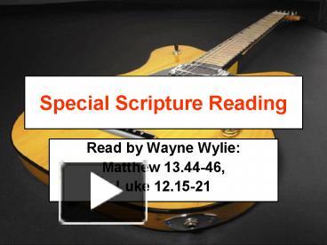 PPT – Special Scripture Reading PowerPoint presentation | free to view ...