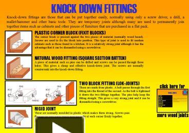 KNOCK DOWN FITTINGS presentation | free to view