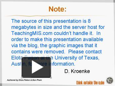PPT – Note: PowerPoint presentation | free to view - id: 1be0c-YmNhM