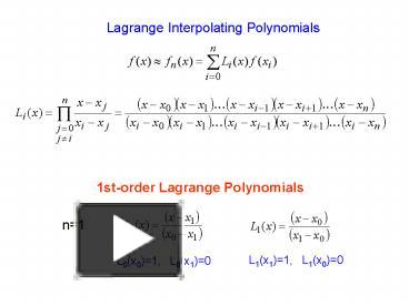 Lagrange Interpolating Polynomials presentation | free to view