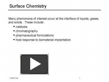 Surface Chemistry presentation | free to view
