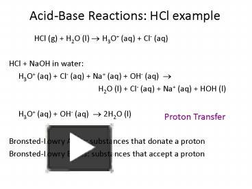 AcidBase Reactions: HCl example presentation | free to view