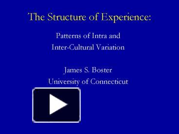 PPT – The Structure of Experience: PowerPoint presentation | free to ...