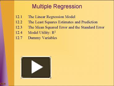 Multiple Regression presentation | free to view