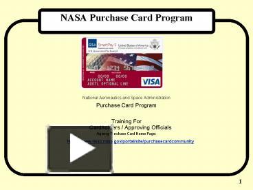 PPT – NASA Purchase Card Program PowerPoint presentation | free to view ...