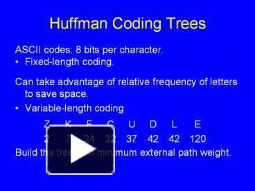 Huffman Coding Trees presentation | free to download