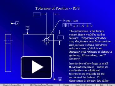 Tolerance of Position -- RFS presentation | free to download
