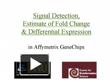 Signal Detection, Estimate of Fold Change presentation | free to view