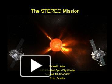 PPT – The STEREO Mission PowerPoint presentation | free to download ...