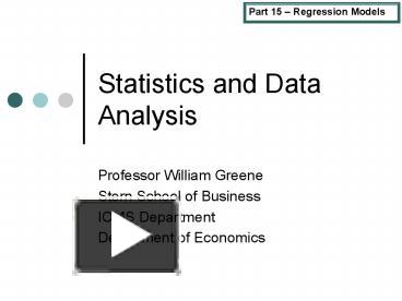 Statistics and Data Analysis presentation | free to view