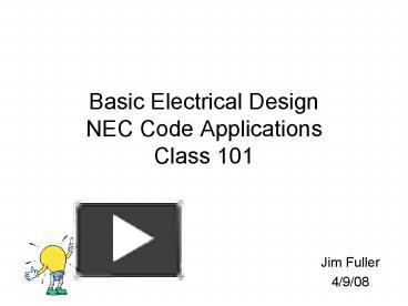 Basic Electrical Design NEC Code Applications Class 101 presentation ...