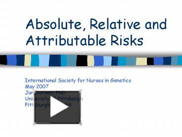 Absolute, Relative and Attributable Risks presentation | free to view
