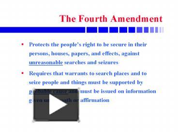The Fourth Amendment presentation | free to view