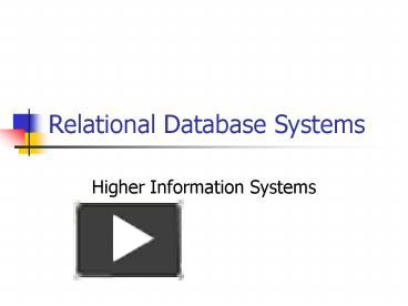 PPT – Relational Database Systems PowerPoint presentation | free to ...