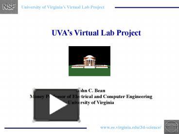 PPT – UVAs Virtual Lab Project PowerPoint presentation | free to view ...
