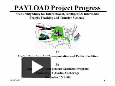 PAYLOAD Project Progress Feasibility Study for International ...