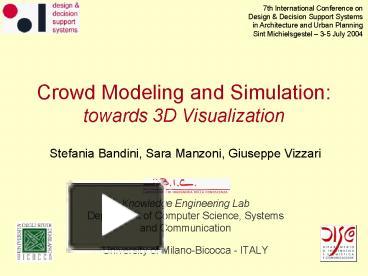 PPT – Crowd Modeling and Simulation: towards 3D Visualization ...