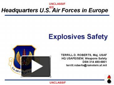 Explosives Safety presentation | free to view