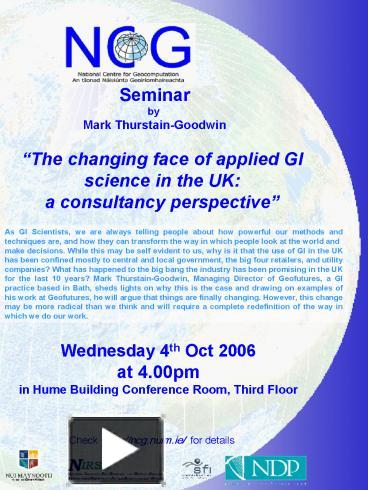 PPT – The changing face of applied GI science in the UK: PowerPoint ...