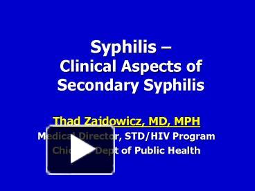 Syphilis presentation | free to download