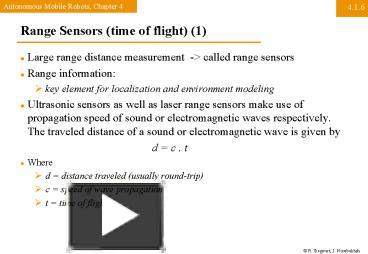 Range Sensors time of flight 1 presentation | free to view
